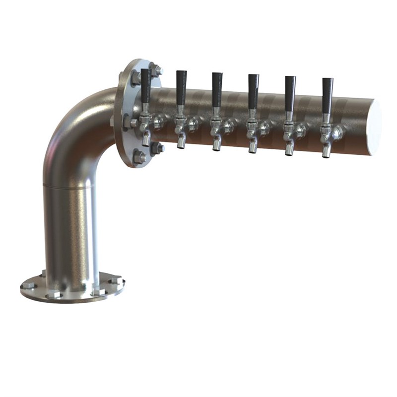4062-10R-Brew-Pipe-L-Shape-Tower-for-Century-System-10-Faucets-Right-Mount